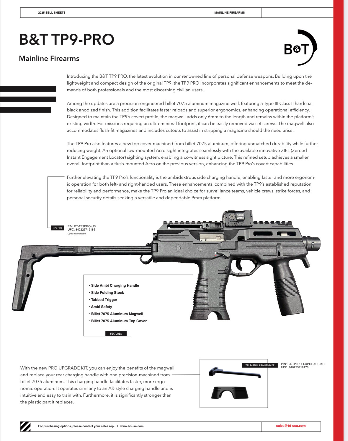B&T TP9 Pro black SBR (NFA Rules Apply) ETA Unknown. - I2AT